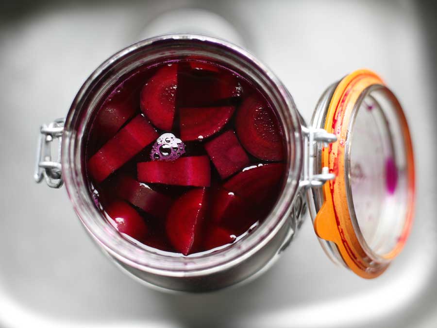Fermenting recipe for beetroot kvass from The Sharpham Trust