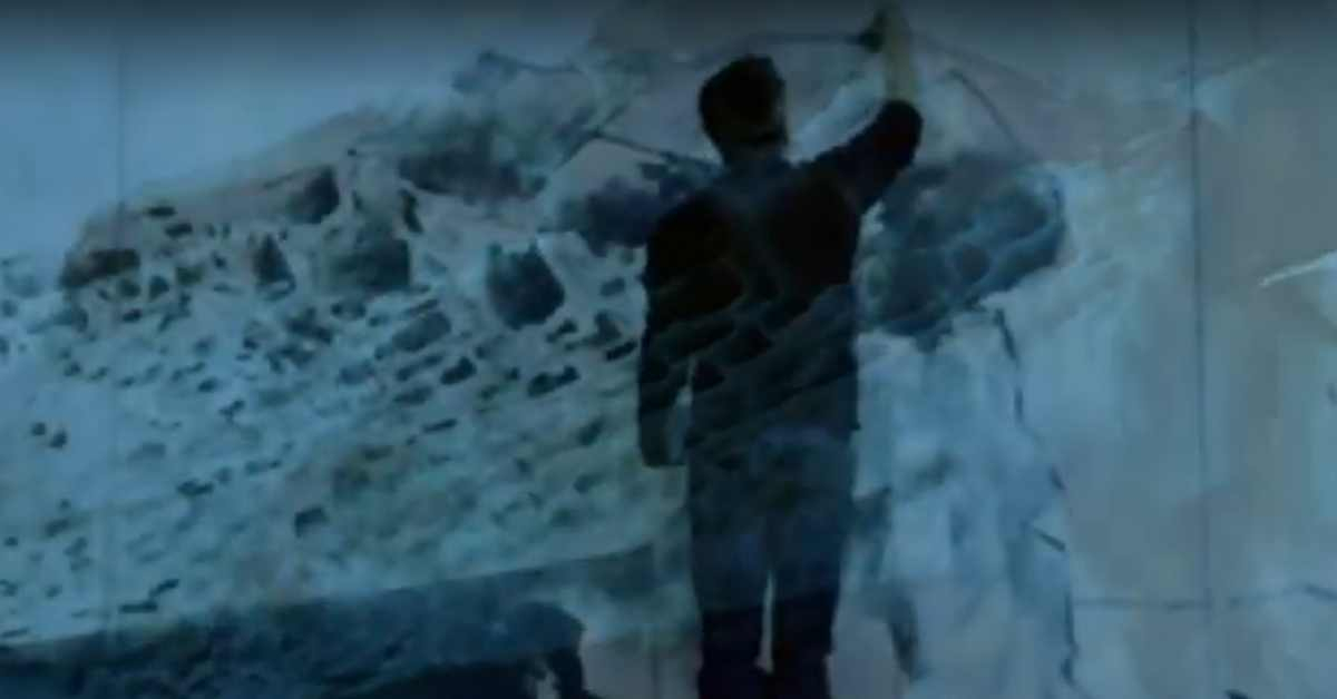 VIDEO of Anthony Garratt painting The Melt at The Sharpham Trust