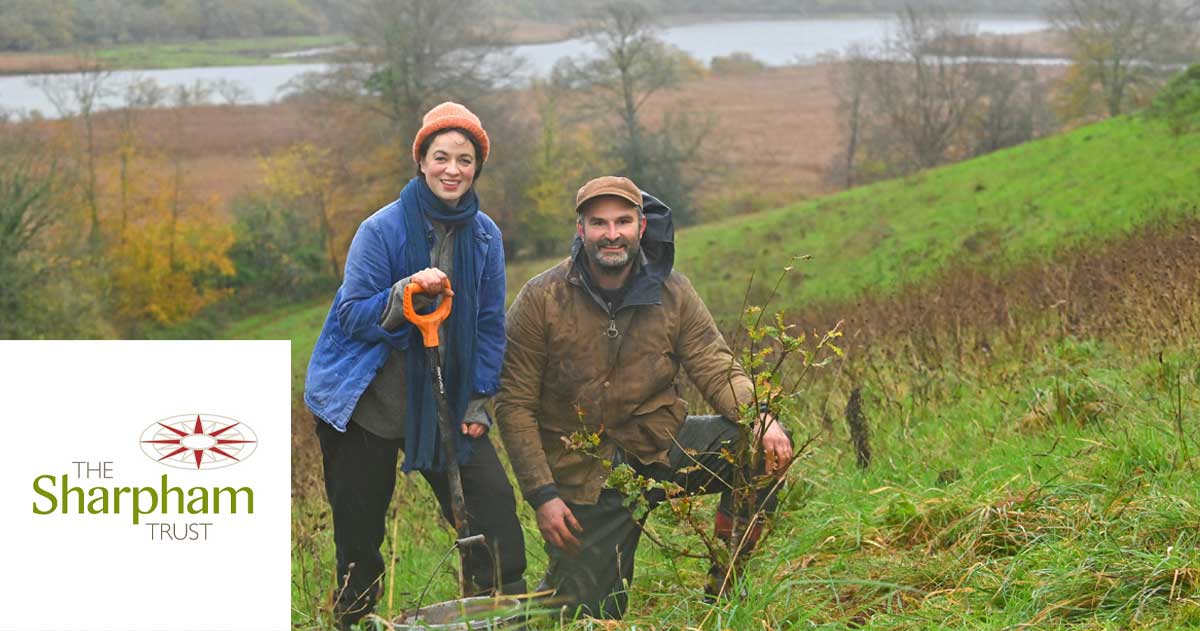 TV's Frances Tophill plants a tree on the Sharpham Estate